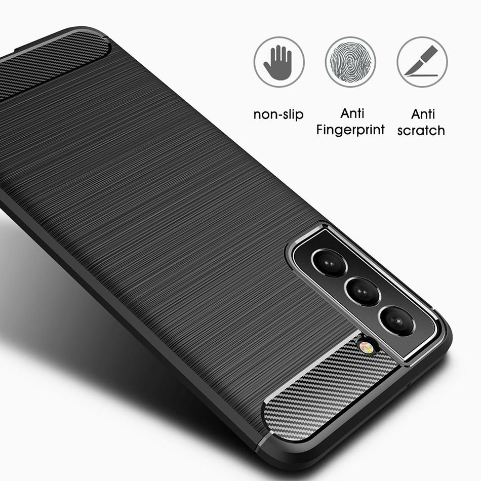 Flexi Slim Carbon Fibre Case for Samsung Galaxy S21 FE (Black)