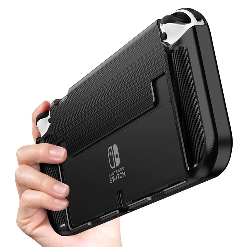 Flexi Slim Carbon Fibre Case for Nintendo Switch OLED (Black)