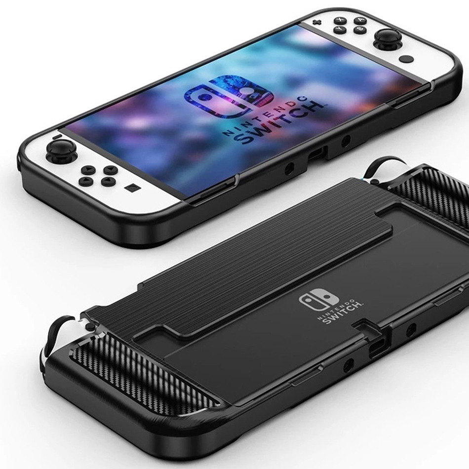 Flexi Slim Carbon Fibre Case for Nintendo Switch OLED (Black)