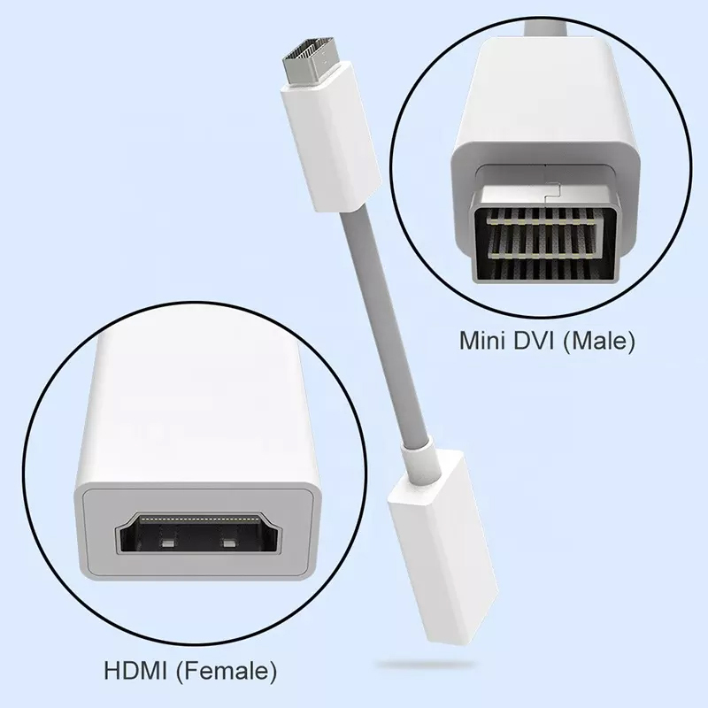 Mini-DVI to HDMI Female Video Adapter Cable (White)