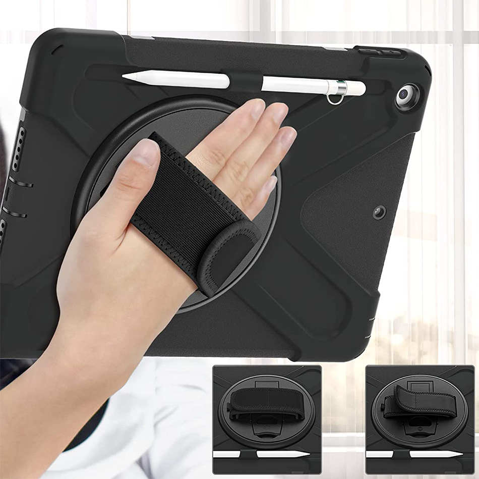 360 Hand Holder Shoulder Strap Shockproof Case for iPad 10.2-inch
