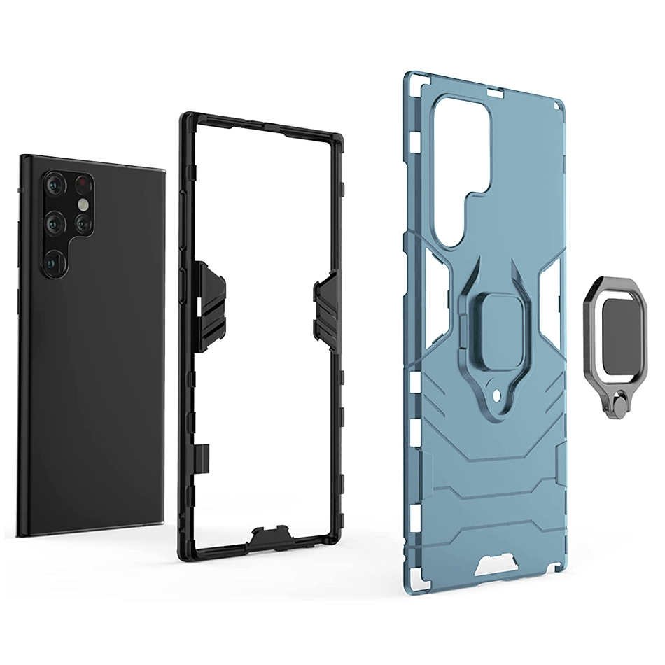 Slim Armour Shockproof Case for Samsung Galaxy S22 Ultra (Blue)