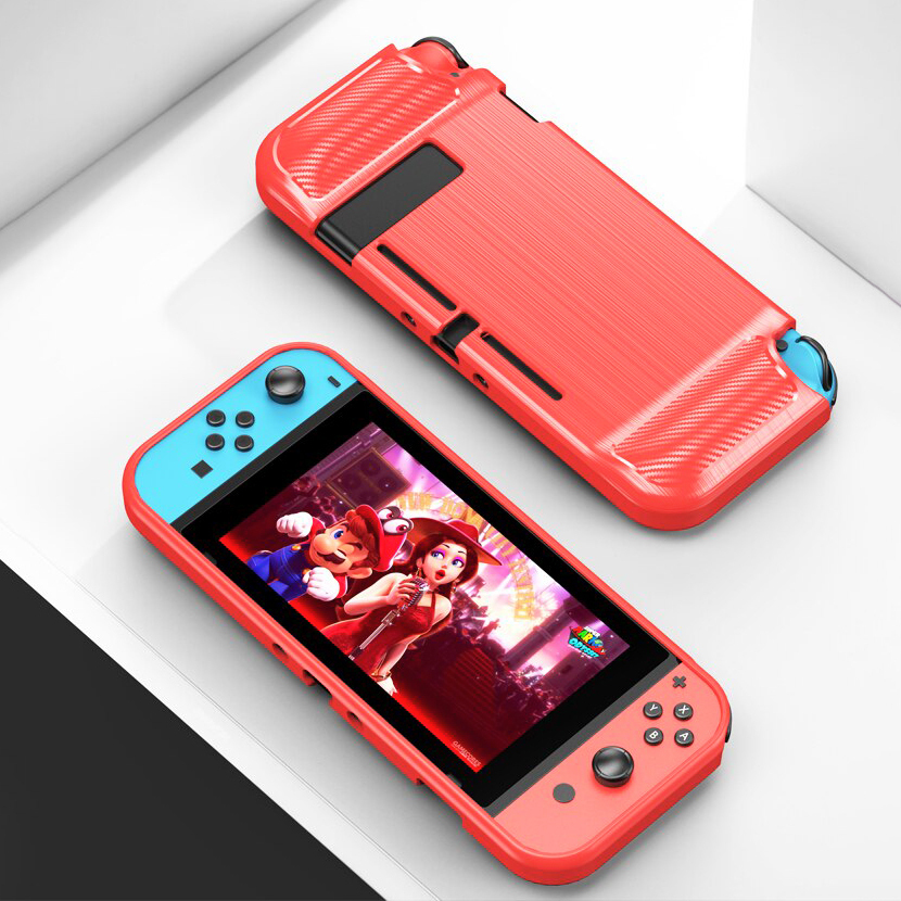 Flexi Slim Carbon Fibre Case for Nintendo Switch (Red)