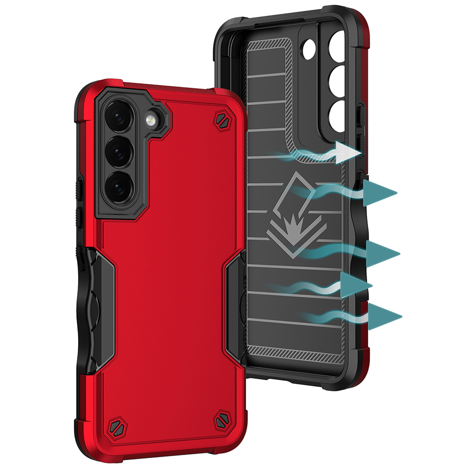 Heavy Duty Shockproof Case for Samsung Galaxy S22+ (Red)