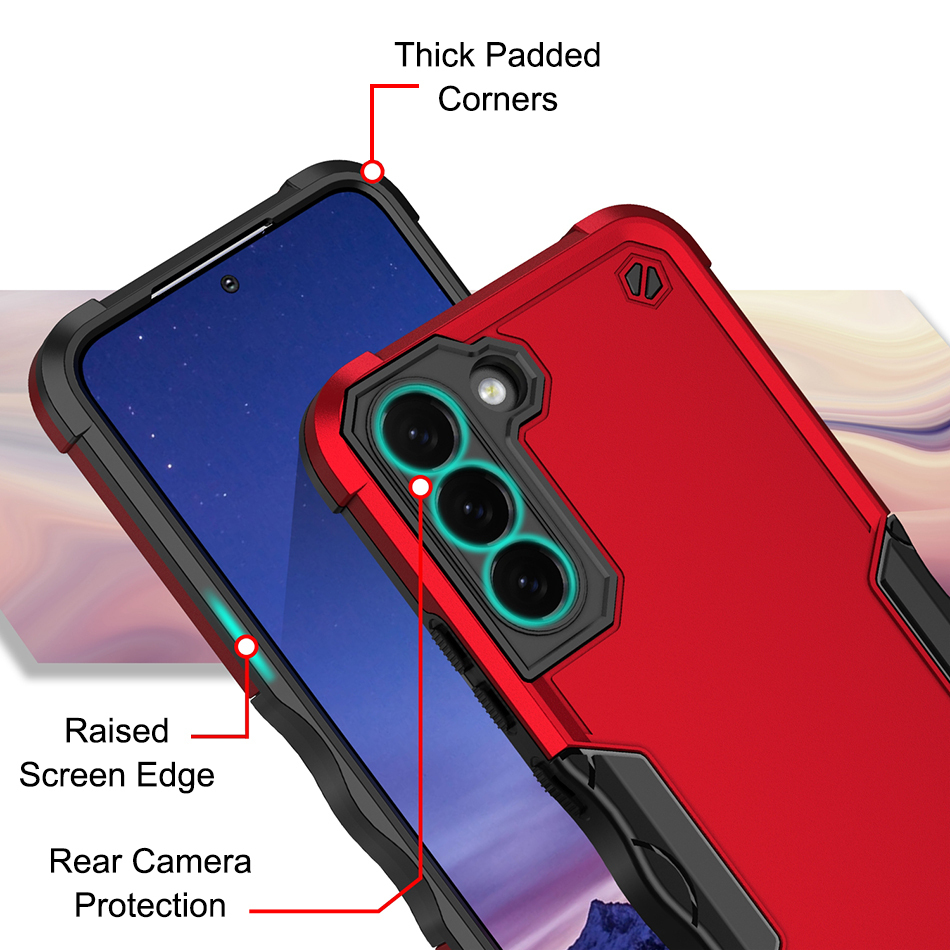 Heavy Duty Shockproof Case for Samsung Galaxy S22 (Red)