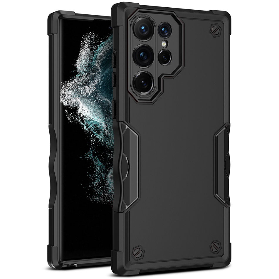 Heavy Duty Shockproof Case for Samsung Galaxy S22 Ultra (Black)