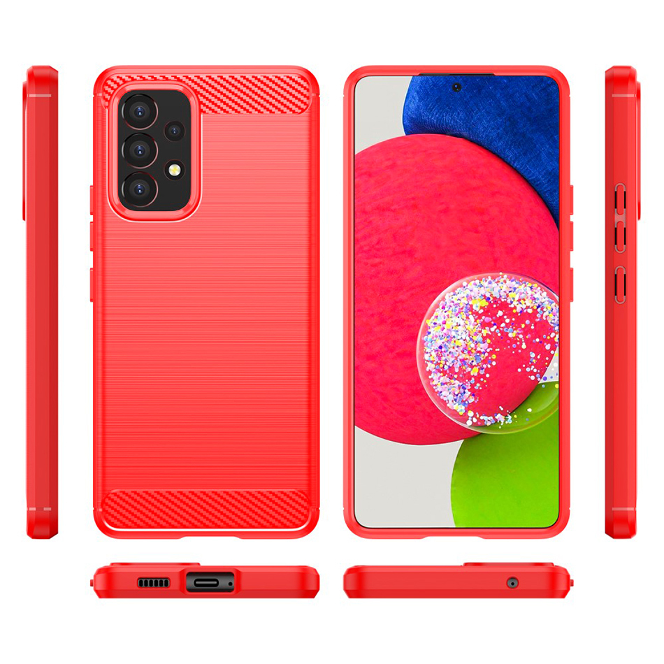 Flexi Slim Carbon Fibre Case for Samsung Galaxy A53 (Red)