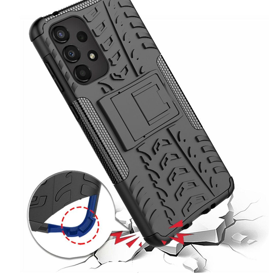 Dual Layer Rugged Tough Case for Samsung Galaxy A33 5G (Black)