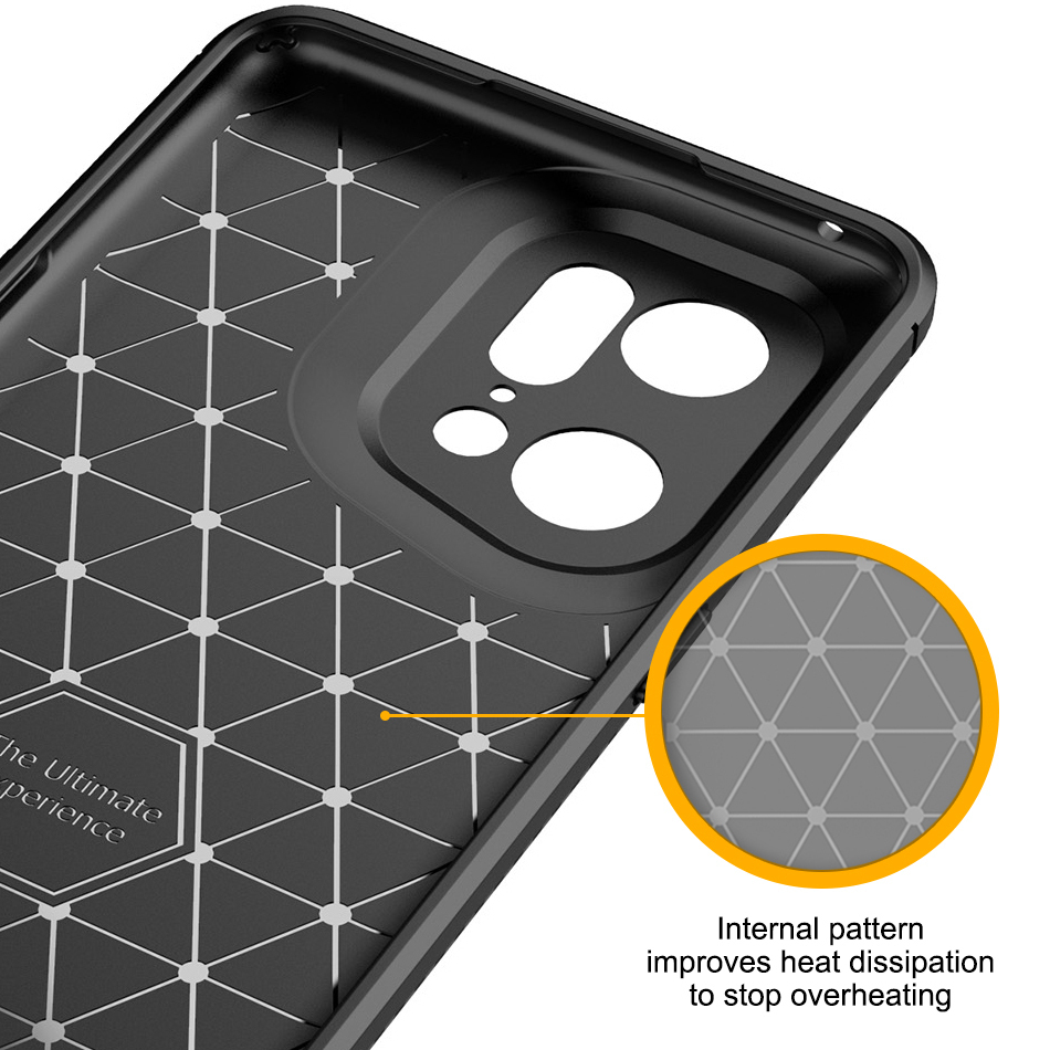 Flexi Slim Carbon Fibre Case for Oppo Find X5 Pro (Black)