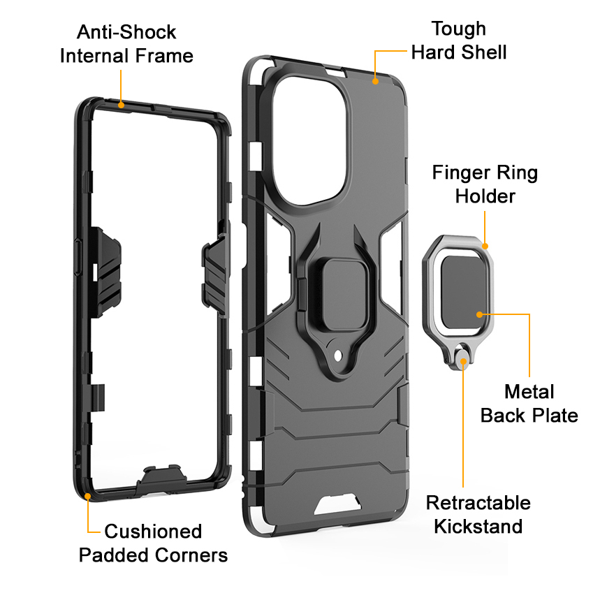 Slim Armour Shockproof Case for Oppo Find X5 (Black)