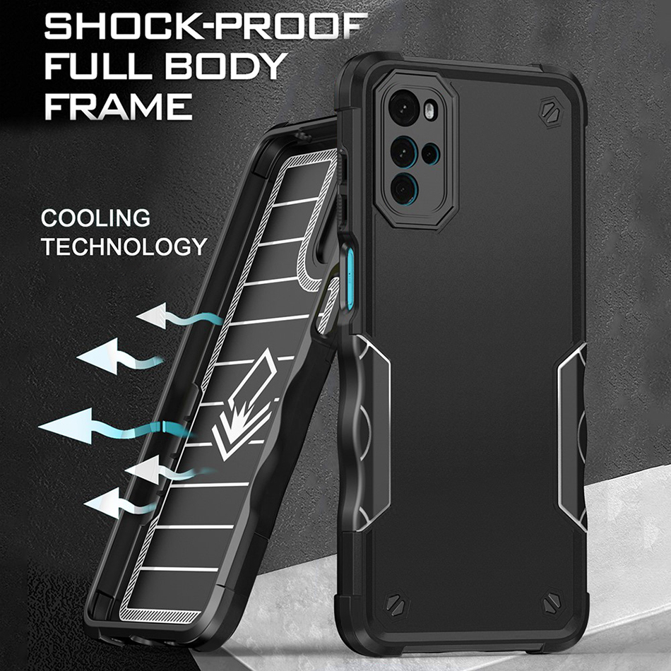 Heavy Duty Shockproof Case for Motorola Moto G22 (Black)