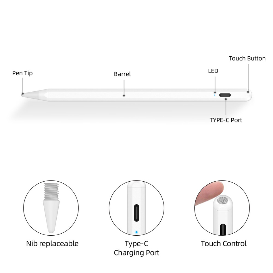 Active Stylus Magnetic Touch Pen or Apple iPad (Palm Rejection)