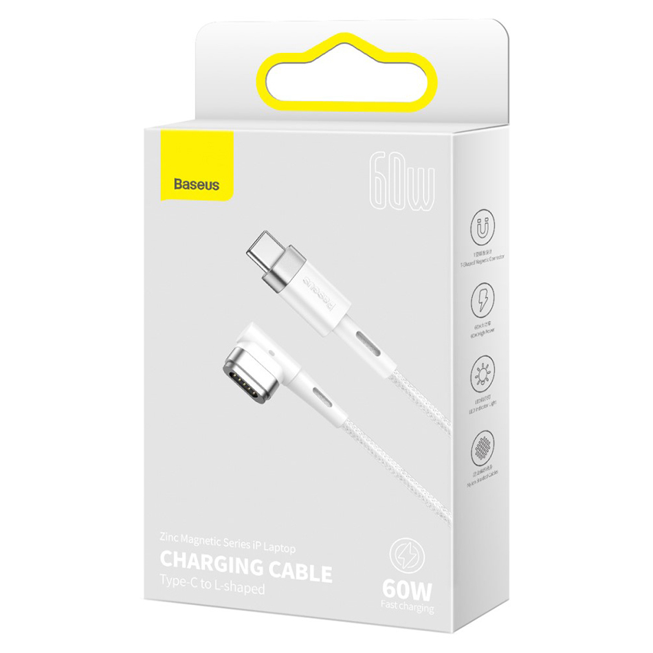 Baseus 60W USB Type-C to MagSafe 1 L-Shape Cable (2m) for MacBook