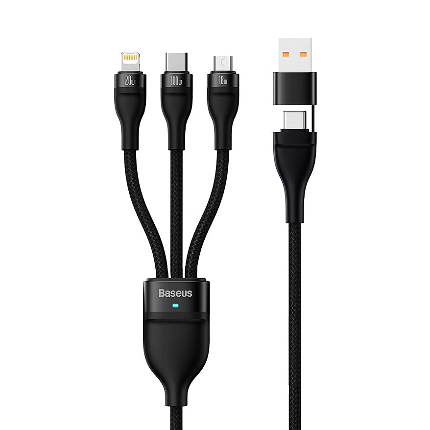 Baseus Two-for-Three 100W USB Type-C / Lightning / Micro Cable