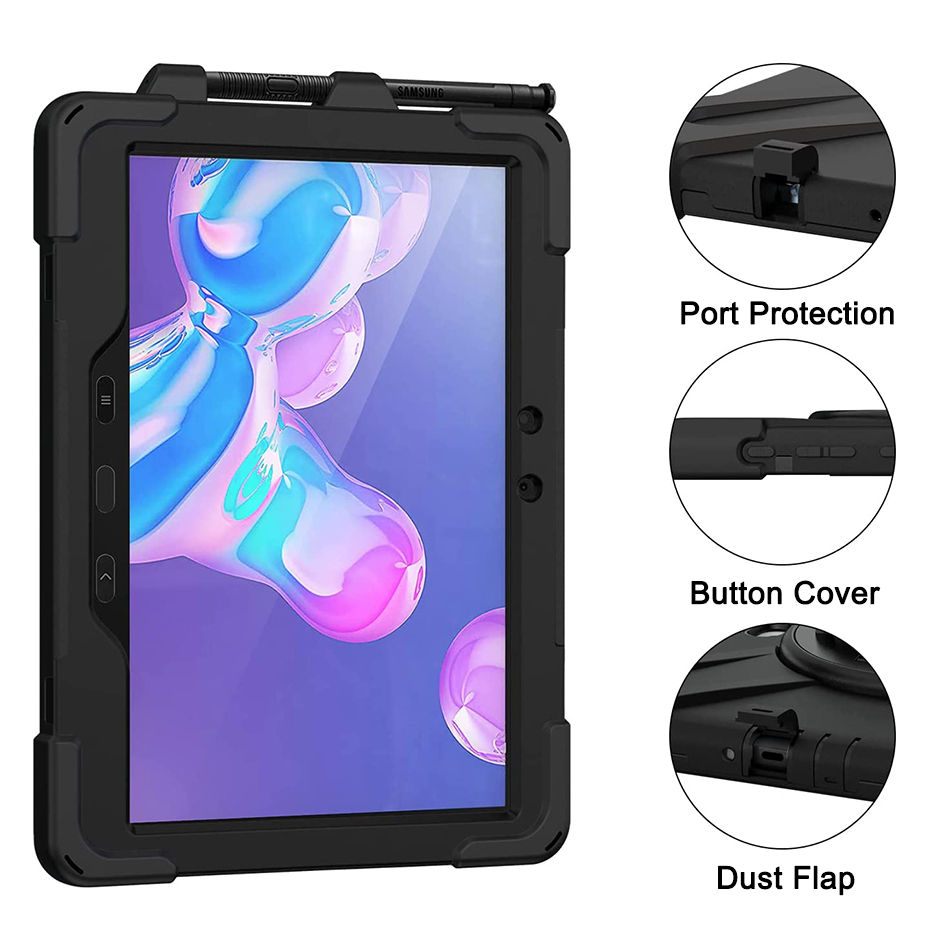 360 Hand Holder Strap Shockproof Case For Galaxy Tab Active4 Pro