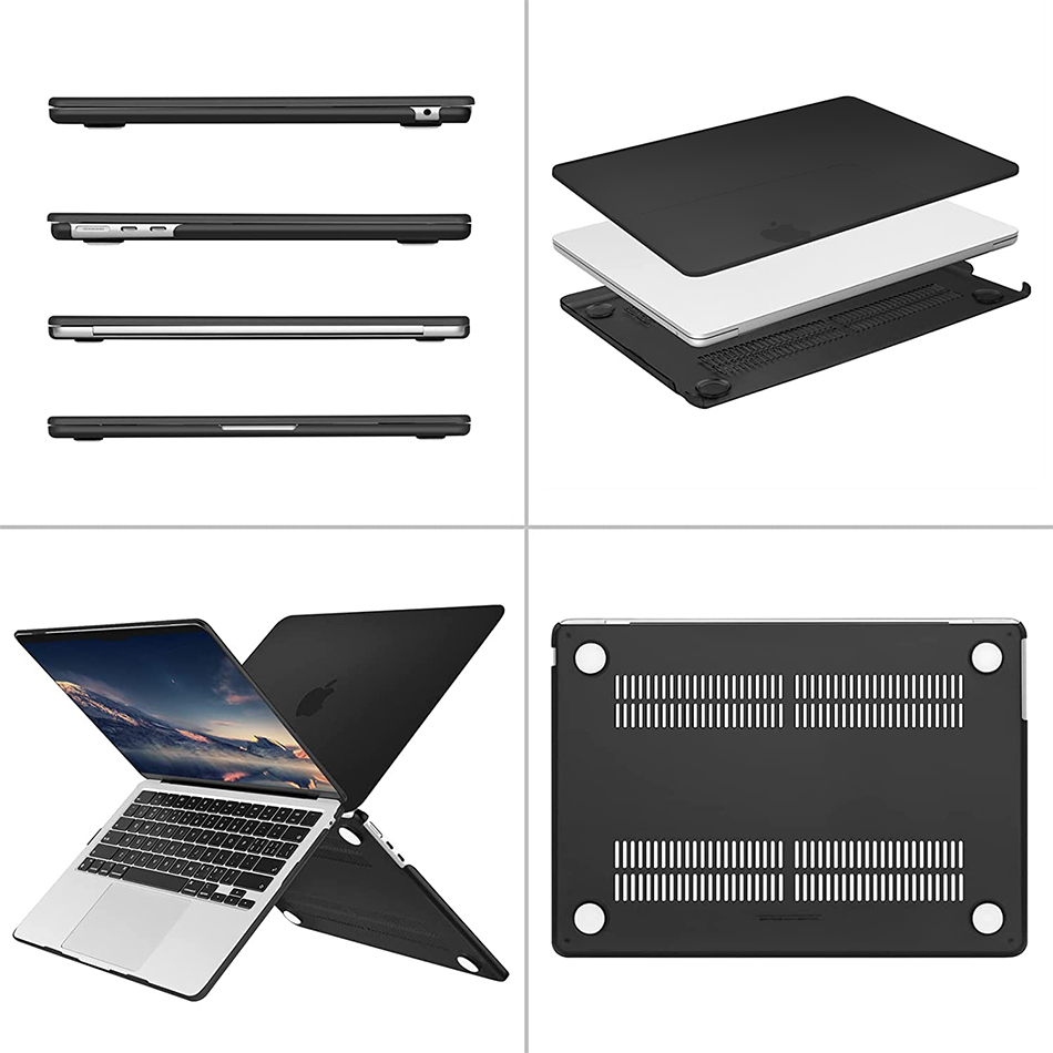Frosted Hard Case for Apple MacBook Air 13-inch 2025 (Black)