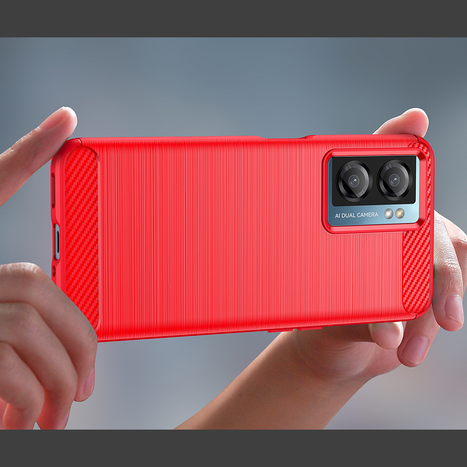 Flexi Slim Carbon Fibre Case for Oppo A77 5G (Red)