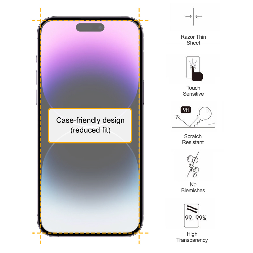 Tempered Glass Screen Protector for Apple iPhone 14 Pro Max