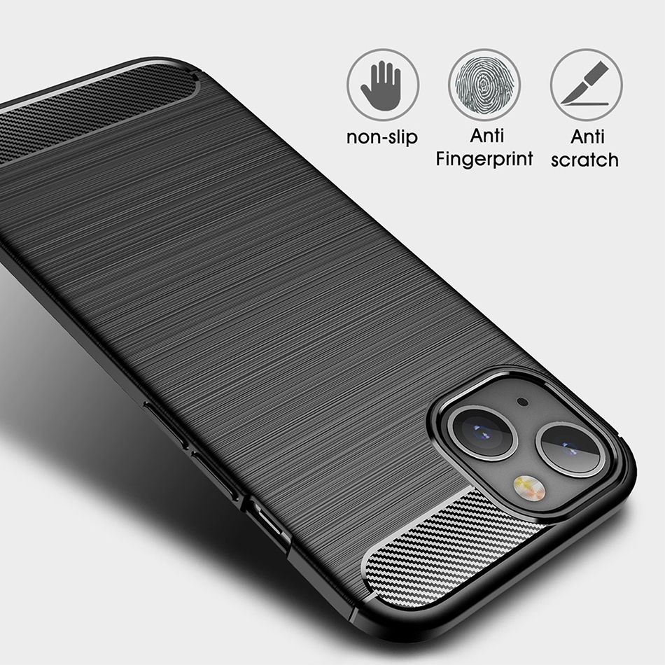 Flexi Slim Carbon Fibre Case for Apple iPhone 14 (Black)
