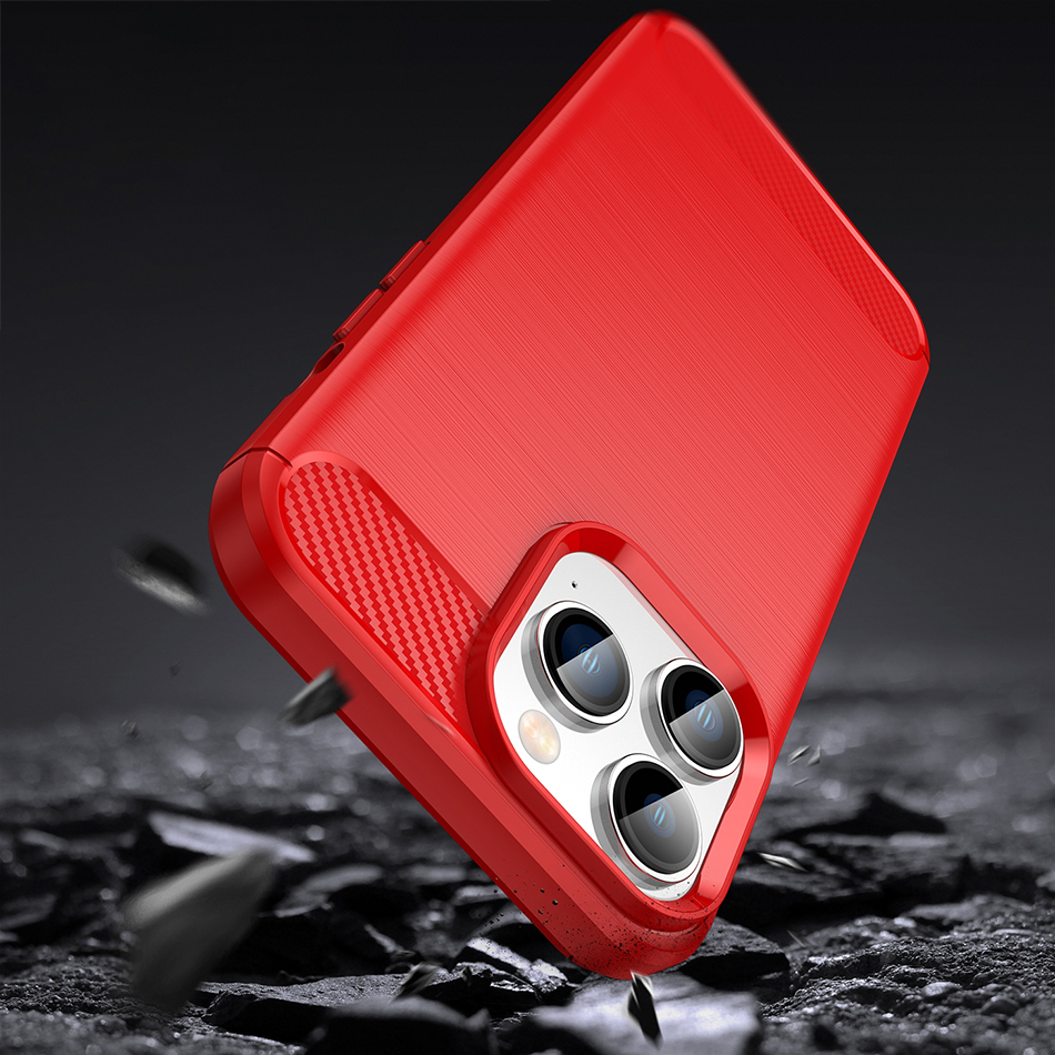 Flexi Slim Carbon Fibre Case for Apple iPhone 14 Pro (Red)