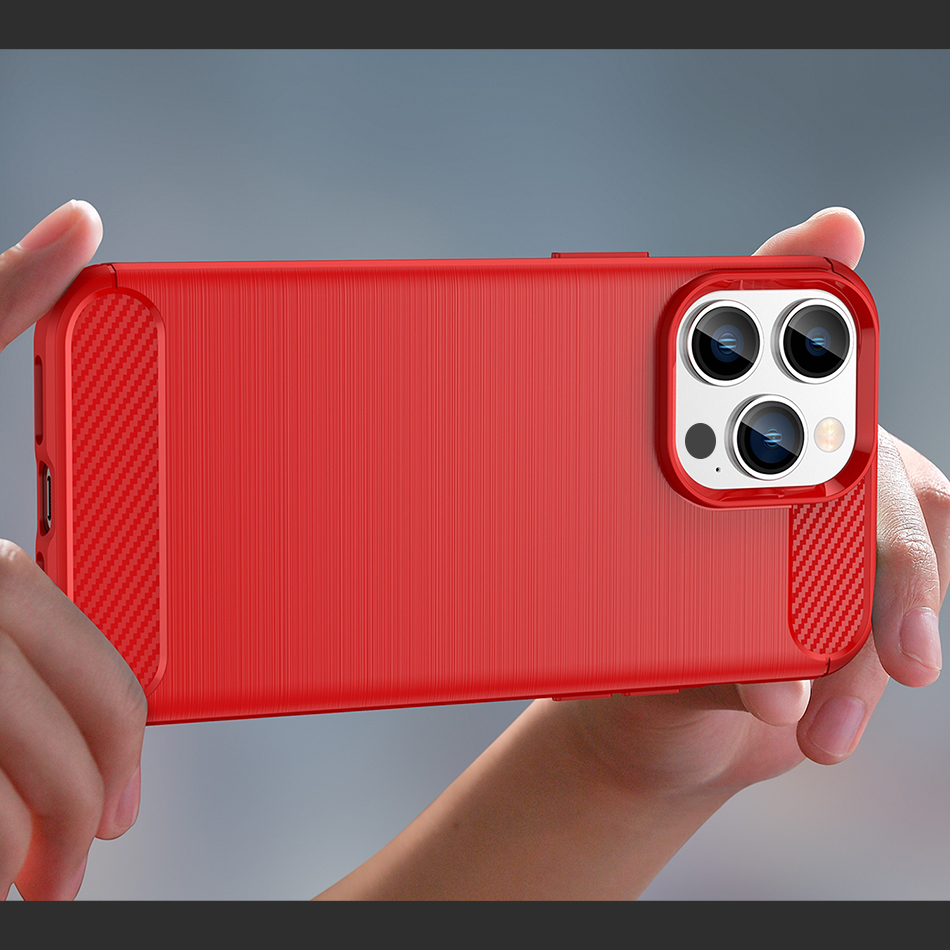Flexi Slim Carbon Fibre Case for Apple iPhone 14 Pro (Red)