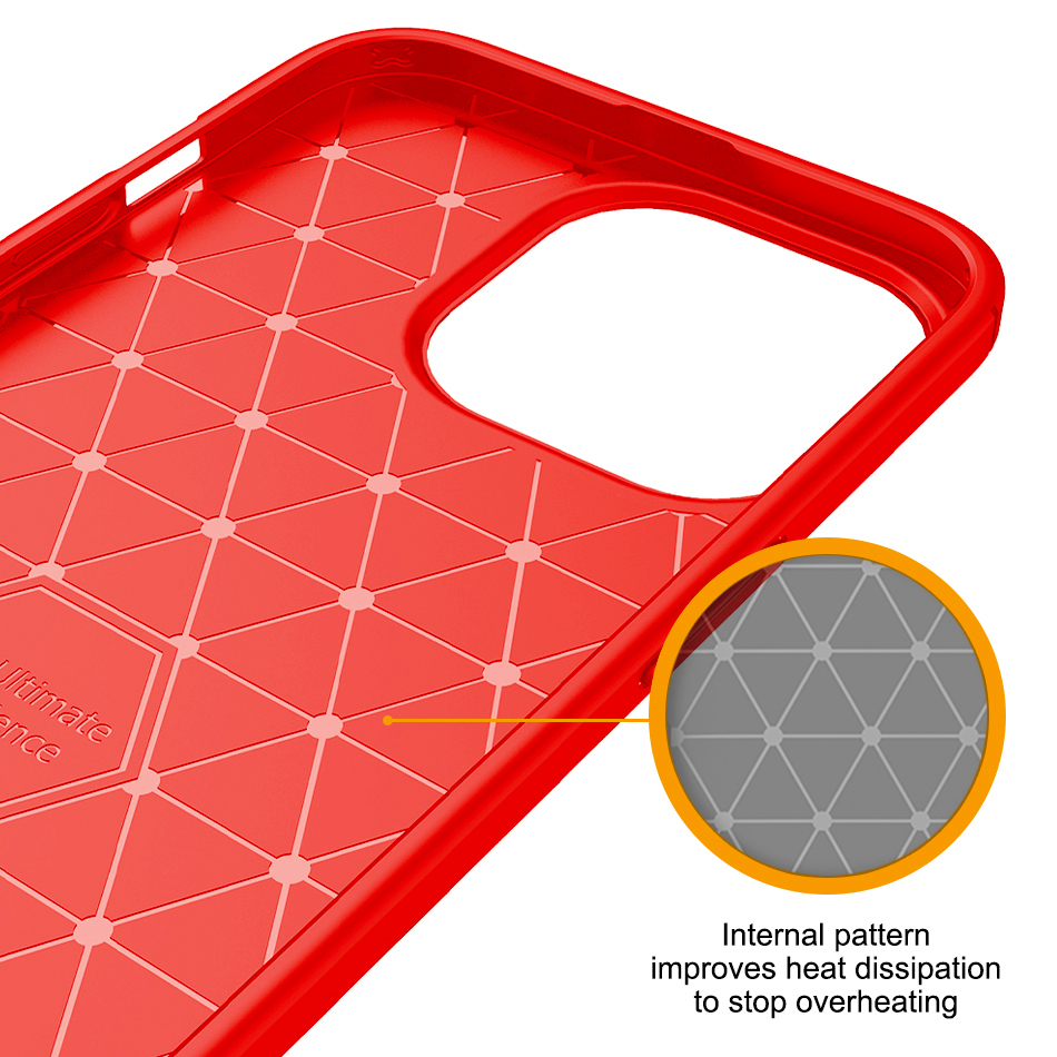 Flexi Slim Carbon Fibre Case for Apple iPhone 14 Pro (Red)