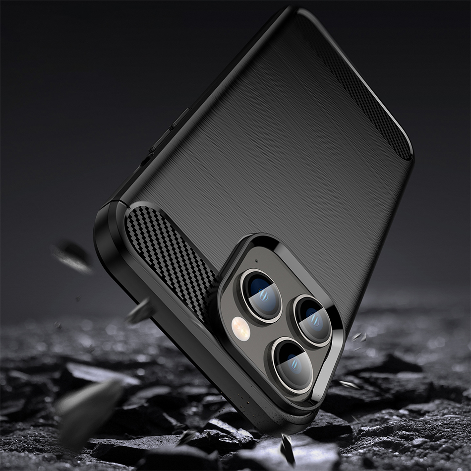 Flexi Slim Carbon Fibre Case for Apple iPhone 14 Pro Max (Black)