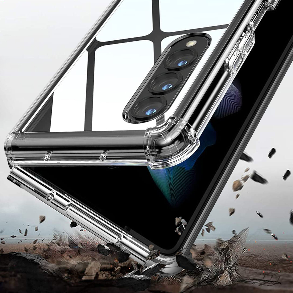 Hybrid Fusion Shockproof Case for Samsung Galaxy Z Fold4 (Clear)