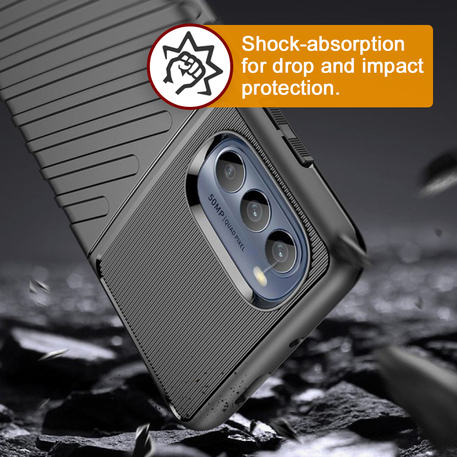 Flexi Thunder Shockproof Case for Motorola Moto G62 (Black)