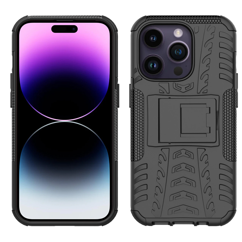 Dual Layer Rugged Tough Case for Apple iPhone 14 Pro Max (Black)