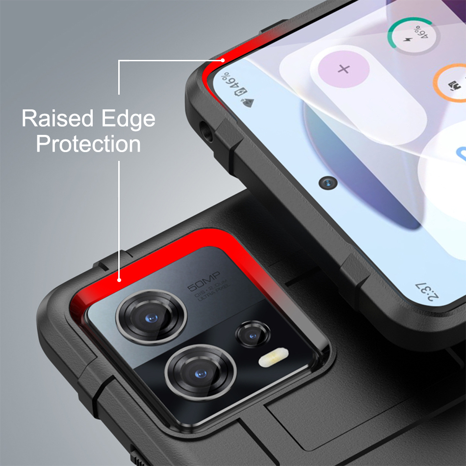 Grid Texture Shockproof Case for Motorola Edge 30 Fusion (Black)