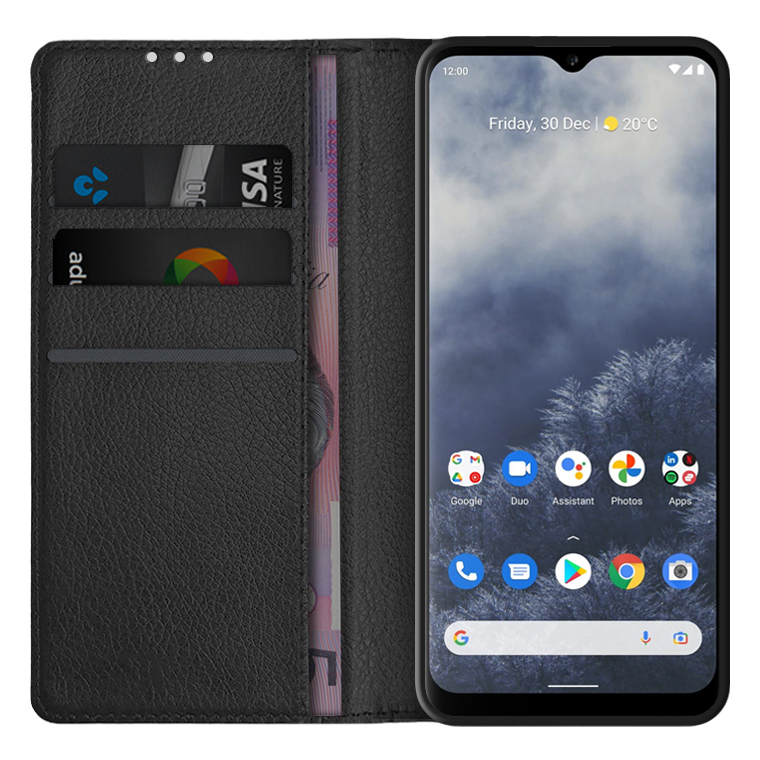 Leather Wallet Case for Nokia G60 (Black)