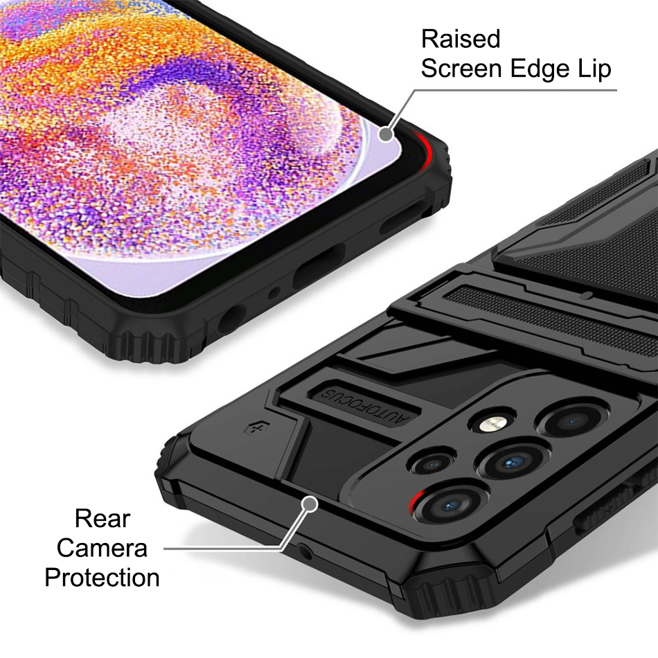 Tough Armour Slide Case Card Holder Stand for Samsung Galaxy A23