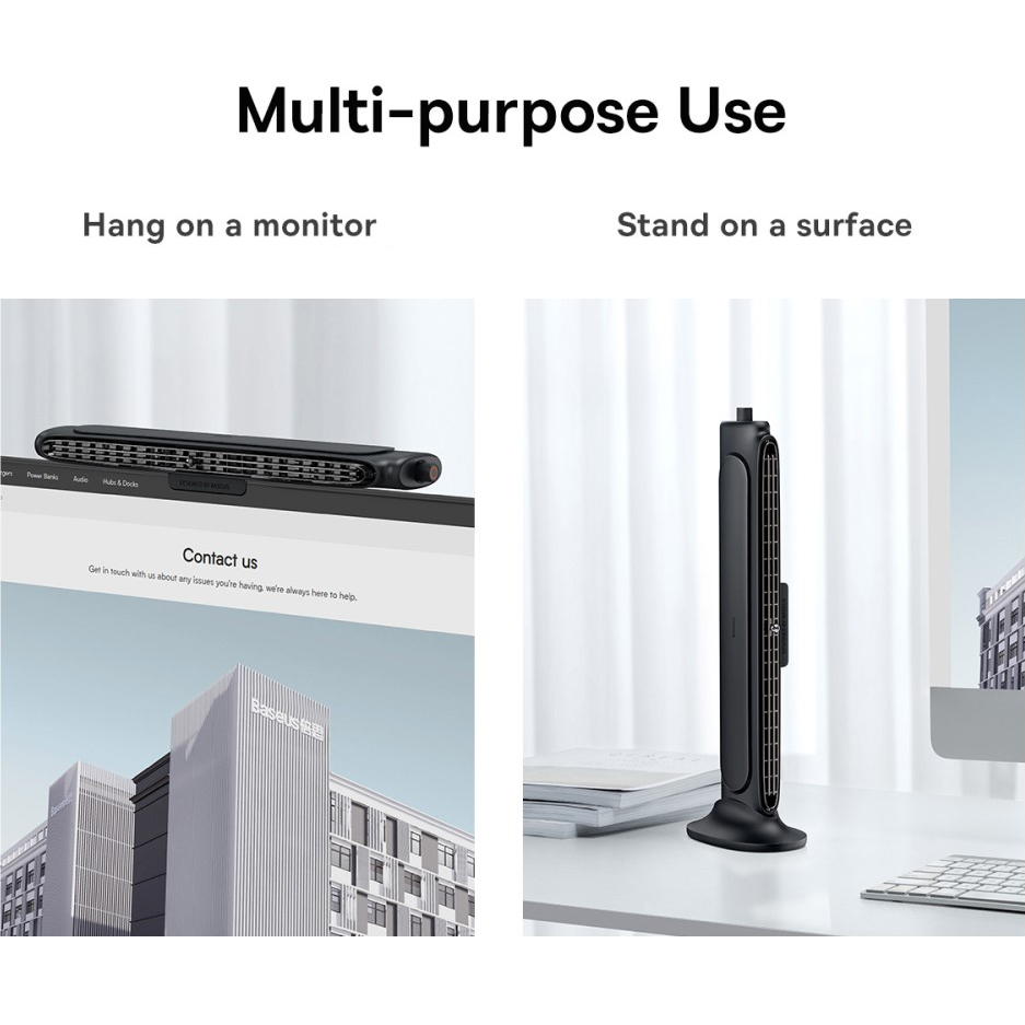 Baseus Refreshing Computer Monitor Clip-On Fan / Adjustable Speed