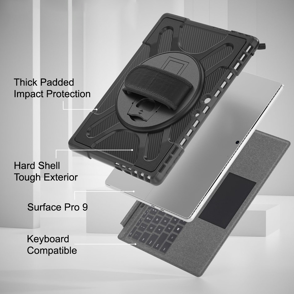 360 Hand Holder Shockproof Case for Microsoft Surface Pro 11 / 9