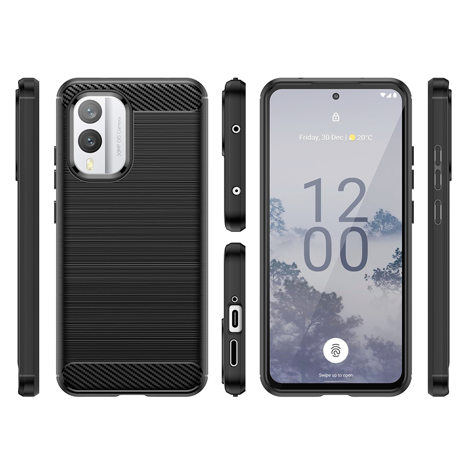 Flexi Carbon Fibre Case for Nokia X30 (Black)