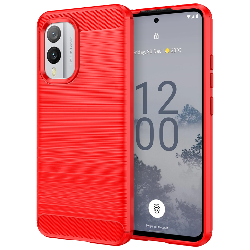 Flexi Carbon Fibre Case for Nokia X30 (Red)