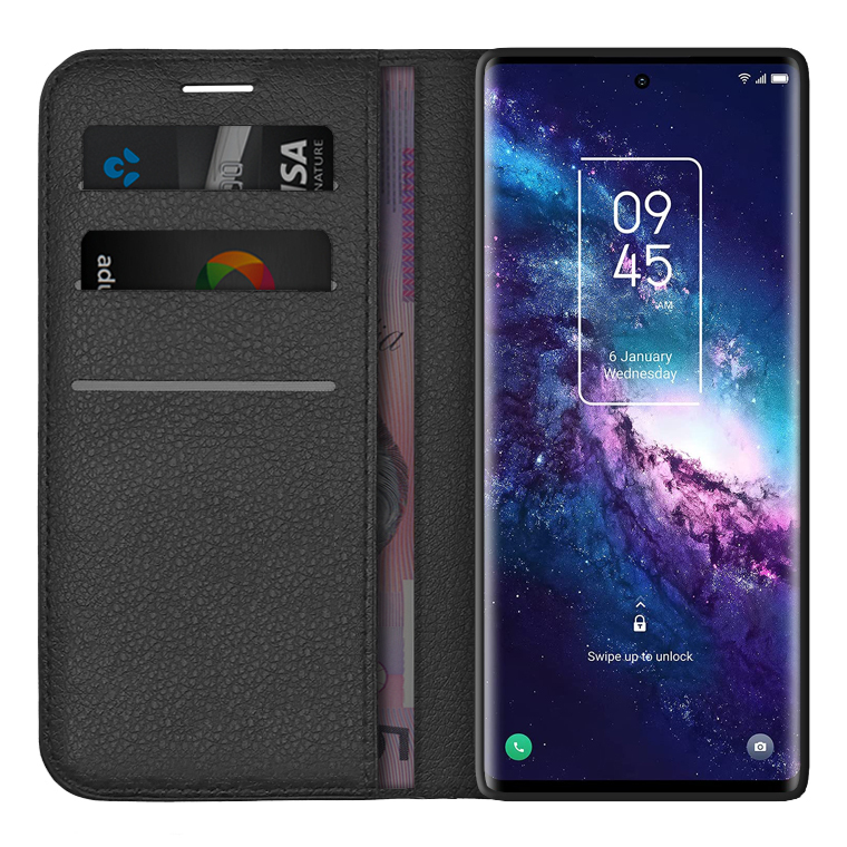 Leather Wallet Case for TCL 20 Pro 5G (Black)