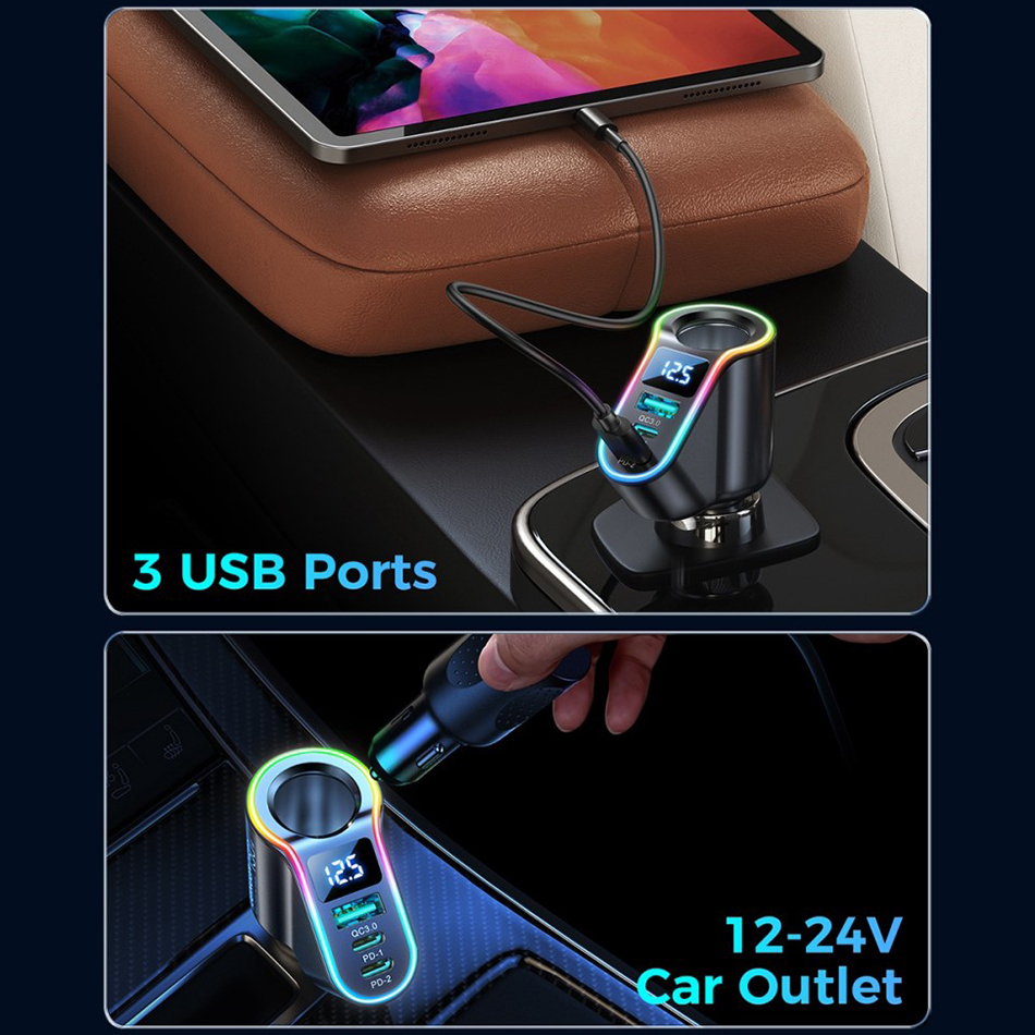 Joyroom (4-in-1) 150W USB Type-C Car Charger for Phone / Laptop