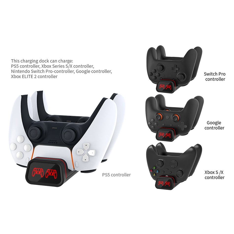 Dobe Dual Controller Charging Dock for PS5 / Switch Pro / Xbox