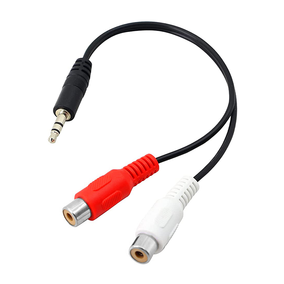 3.5mm to Female RCA Splitter Audio Adapter Extension Cable (31cm)