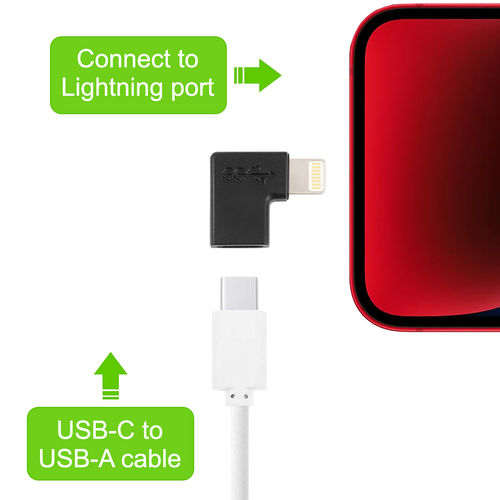 Right Angle USB Type-C Female Lightning Adapter for iPhone / iPad