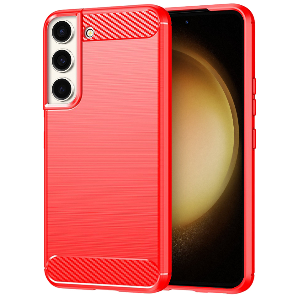 Flexi Slim Carbon Fibre Case for Samsung Galaxy S23 (Red)