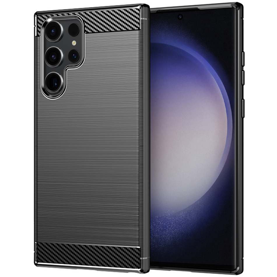 Flexi Slim Carbon Fibre Case for Samsung Galaxy S23 Ultra (Black)