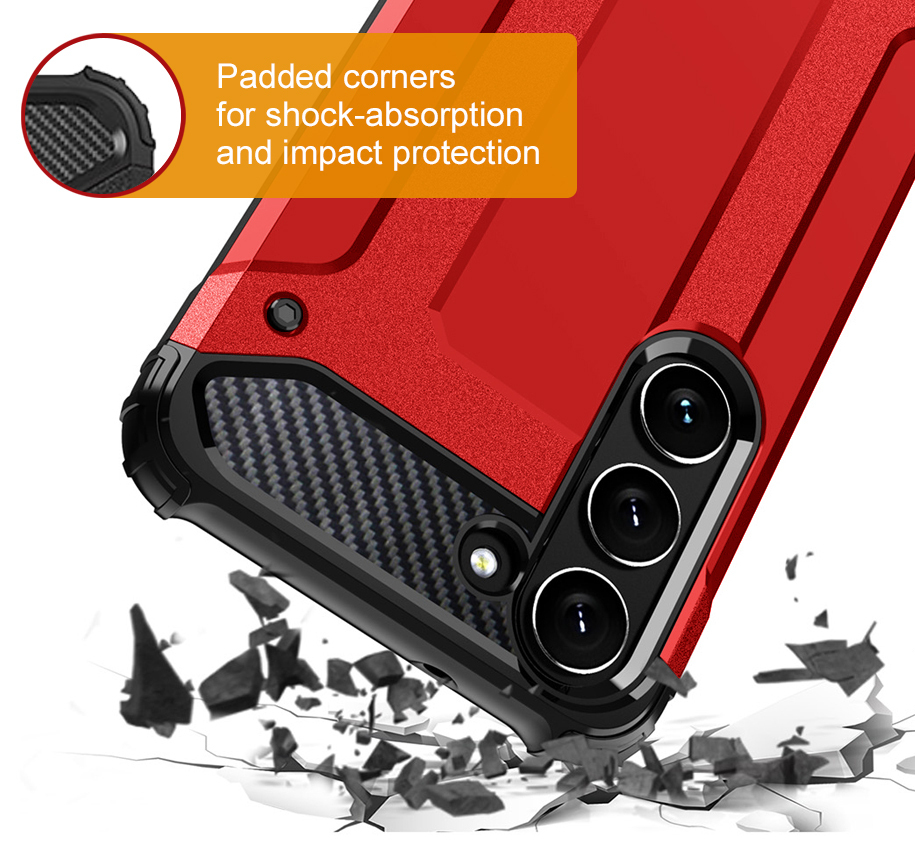 Military Defender Shockproof Case for Samsung Galaxy S23+ (Red)