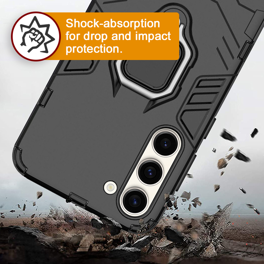 Slim Armour Shockproof Case Ring for Samsung Galaxy S23 (Black)