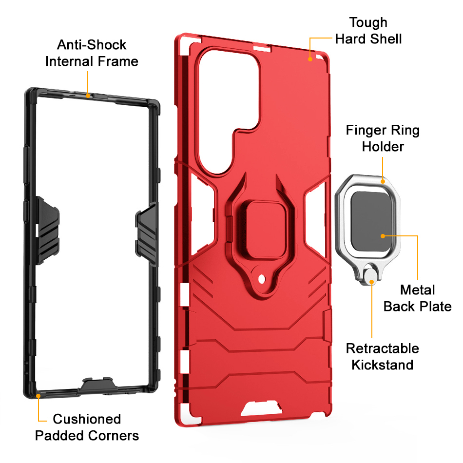 Slim Armour Shockproof Case for Samsung Galaxy S23 Ultra (Red)