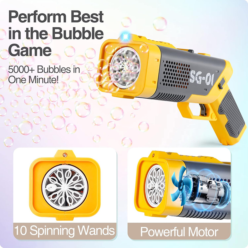 Automatic Bubble Blaster Kids Toy Machine Gun