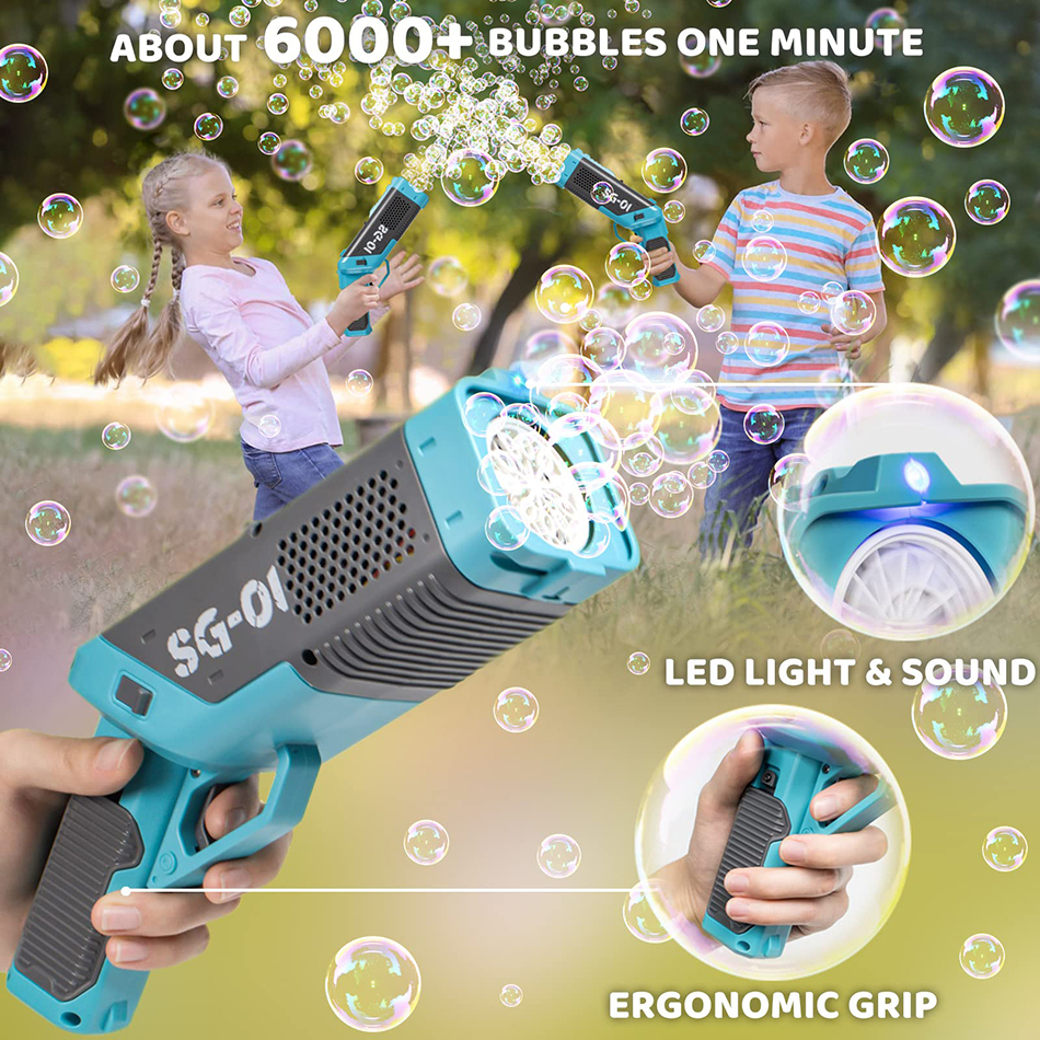Automatic Bubble Blaster Kids Toy Machine Gun