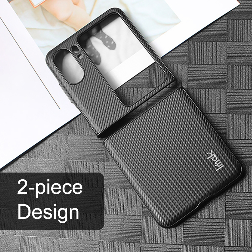 Imak Carbon Fibre Hard Shell Case for Oppo Find N2 Flip (Black)